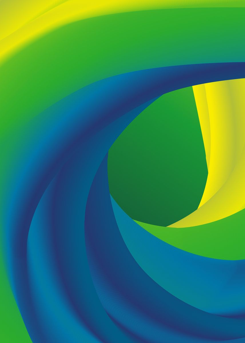 'abstract 3d green flow' Poster, picture, metal print, paint by Uda ...