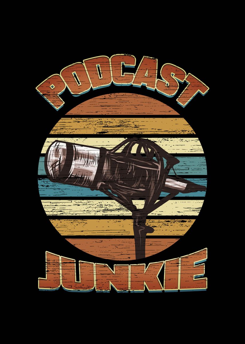'Podcast Host Microphone' Poster, picture, metal print, paint by Biglui ...
