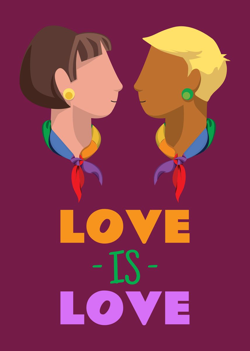 'LGBT Love is love' Poster by Lucky Art | Displate