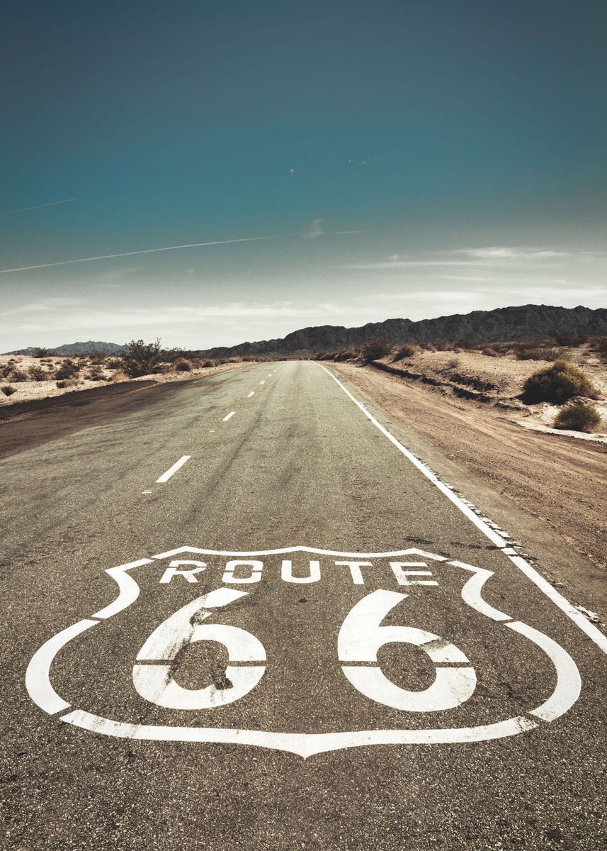 'Vintage Route 66' Poster, picture, metal print, paint by FreeYourMind ...