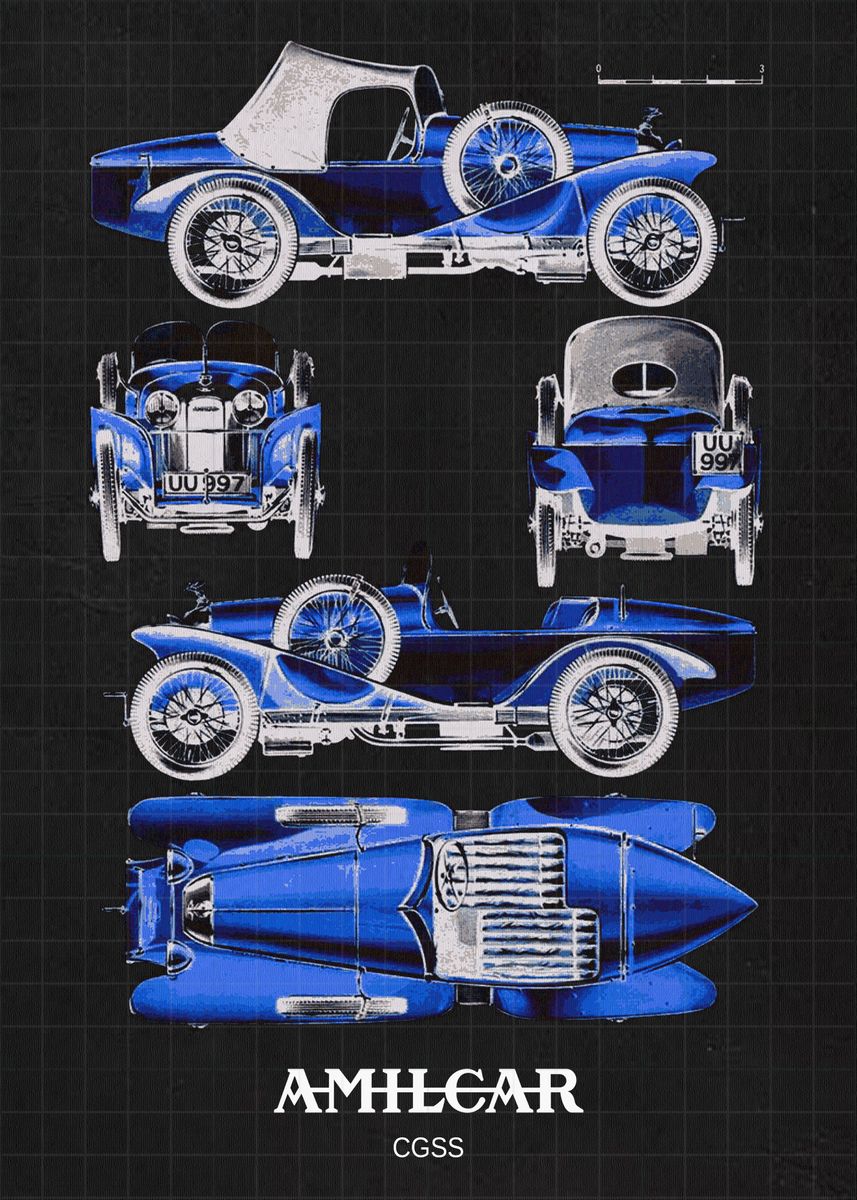 'Amilcar CGSS' Poster by MICHAEL BRUNS PLATES | Displate