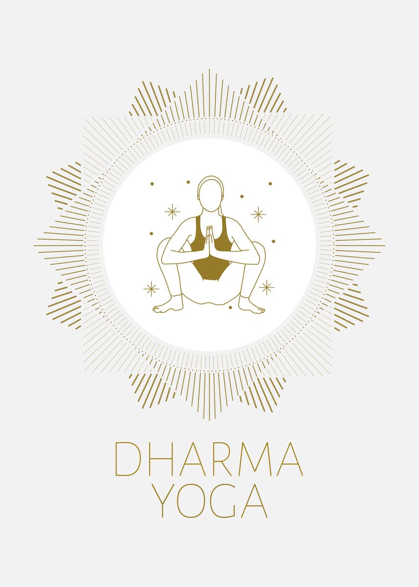 'Dharma Yoga' Poster, picture, metal print, paint by Lucky Art | Displate