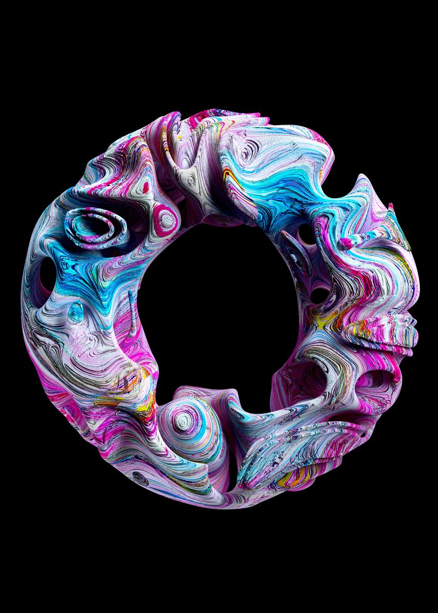 '3d art with abstract ring' Poster by Philipp Tur | Displate