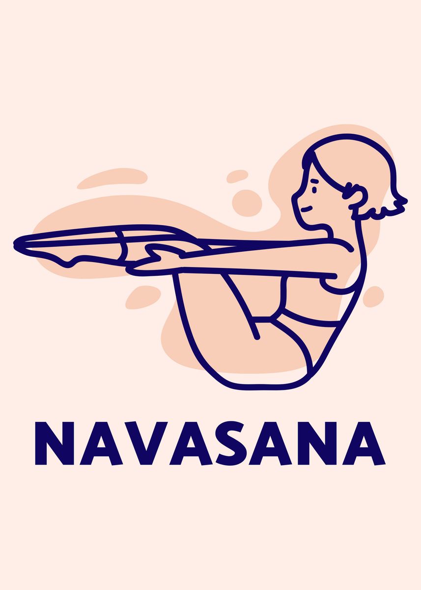 'Navasana ' Poster by Lucky Art | Displate