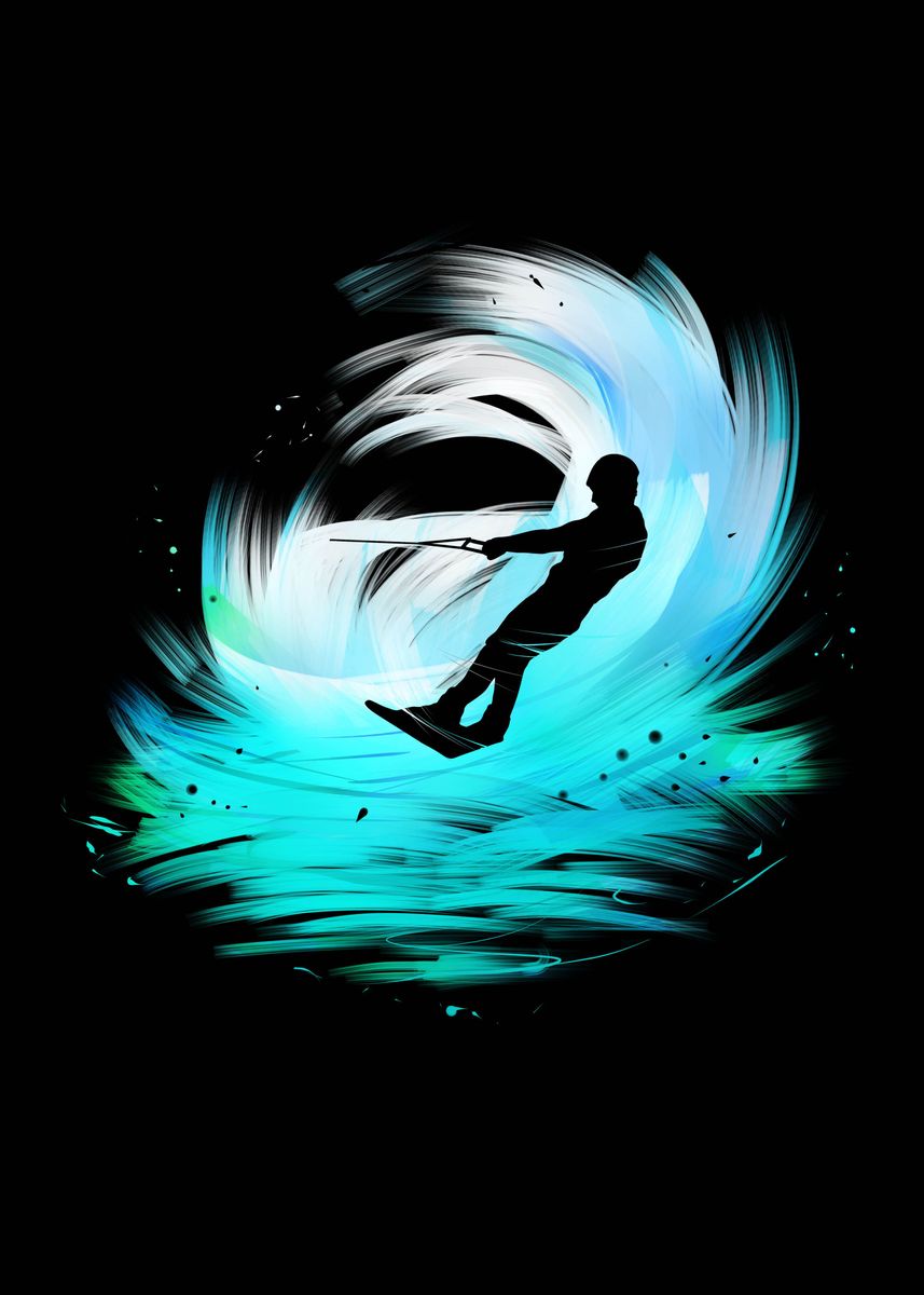 'Wakeboard Wakeboarding' Poster, picture, metal print, paint by Biglui ...