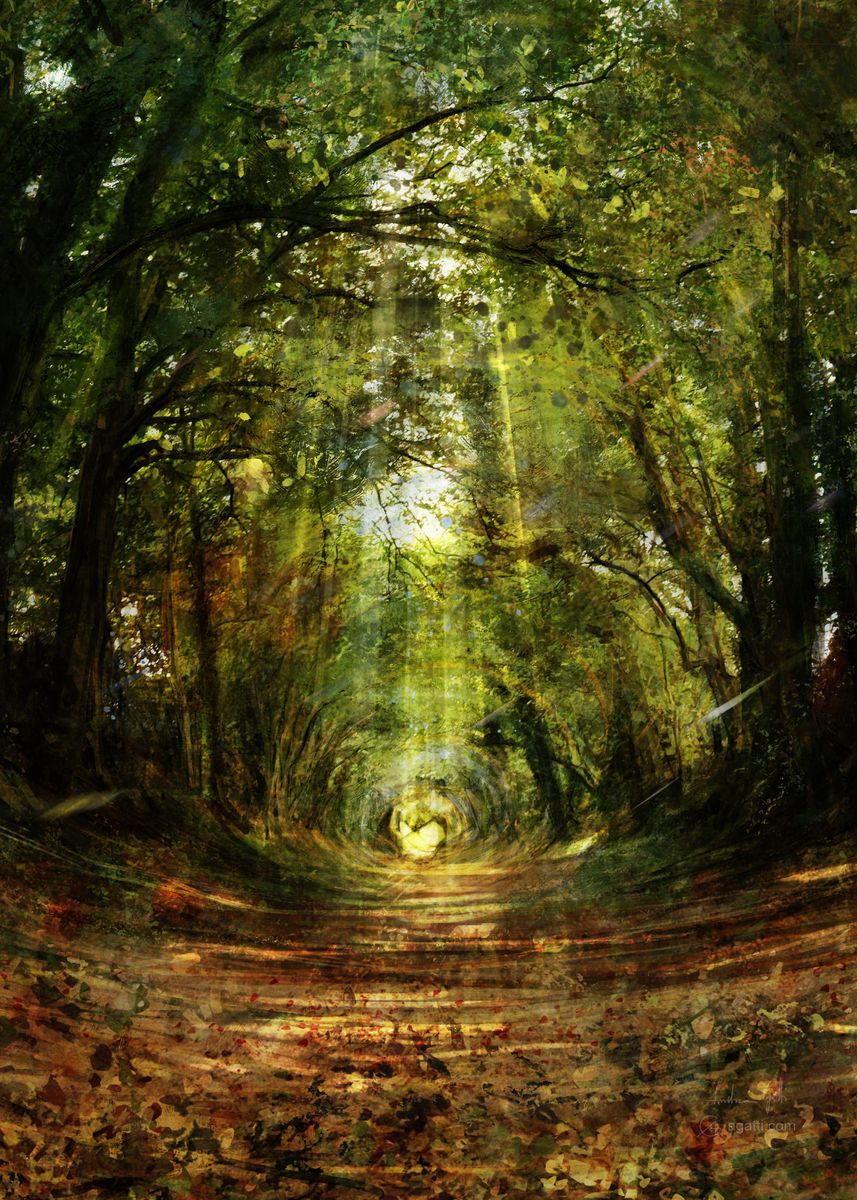 'Tree Tunnel vertical' Poster by Andrea Gatti | Displate