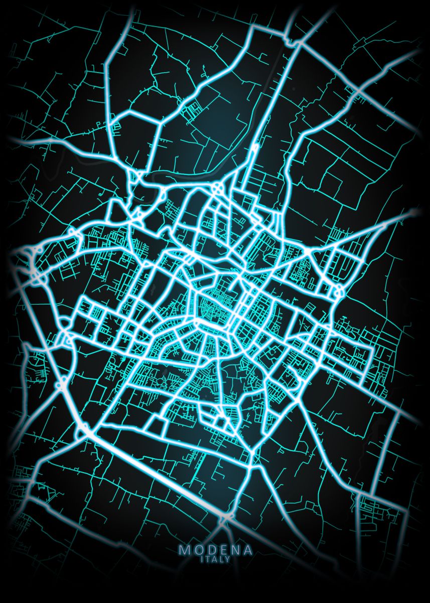 'Modena Italy City Map ' Poster, picture, metal print, paint by City ...