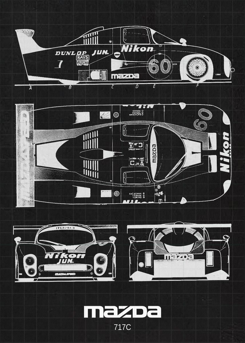 'Mazda 717C' Poster, picture, metal print, paint by DAVID CARL PLATES ...