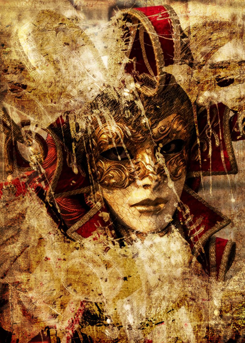 'Mask Mural' Poster, picture, metal print, paint by Cat Coconut Galery ...