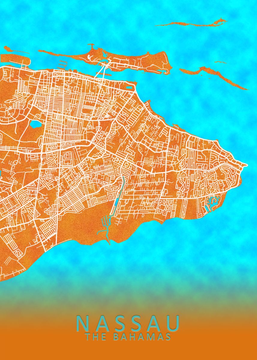 'Nassau The Bahamas City' Poster by City Map Art Prints | Displate