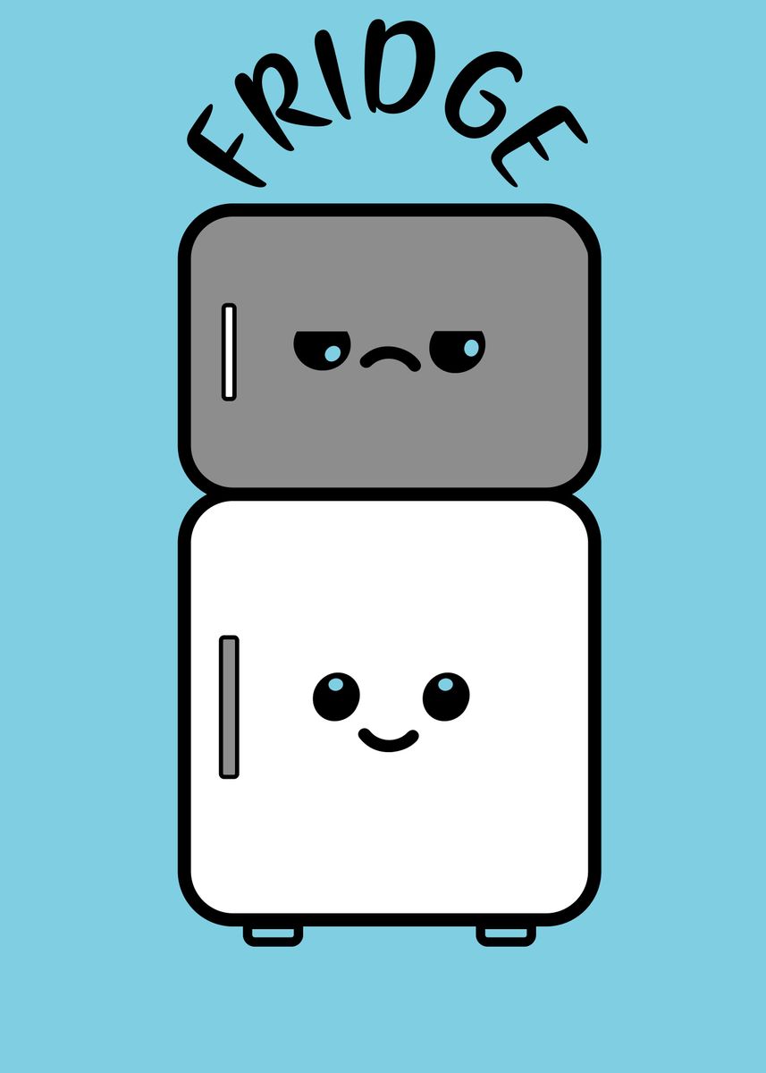 'Kitchen Poster of Fridge' Poster, picture, metal print, paint by ...