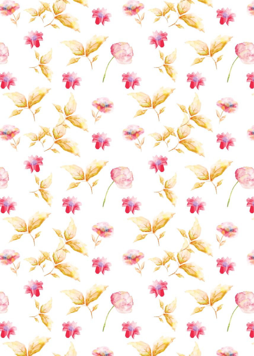 'Delicate Floral Pattern 20' Poster by Aloke Design | Displate