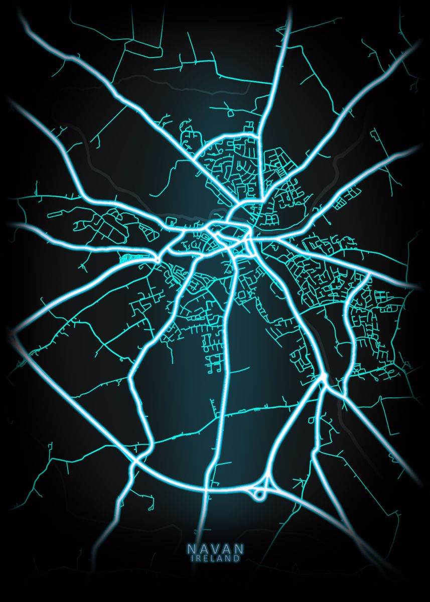 'Navan Ireland City Map' Poster, picture, metal print, paint by City ...