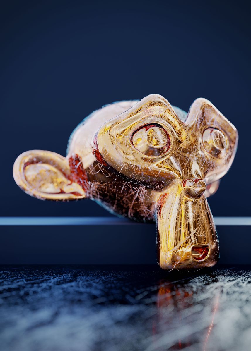 'Monkey Head' Poster, picture, metal print, paint by j hauke h | Displate