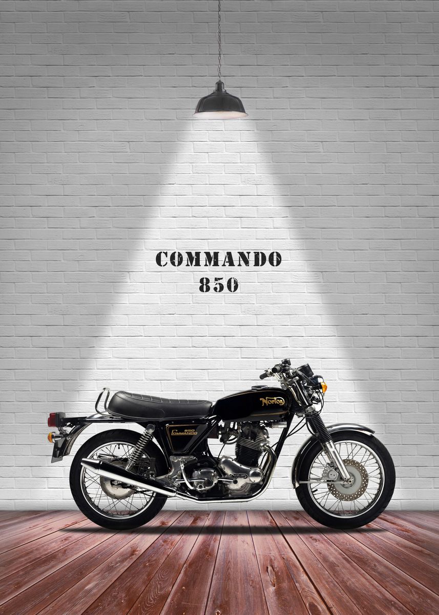 'Commando 850 Motorcycle' Poster, picture, metal print, paint by RogueDesign | Displate