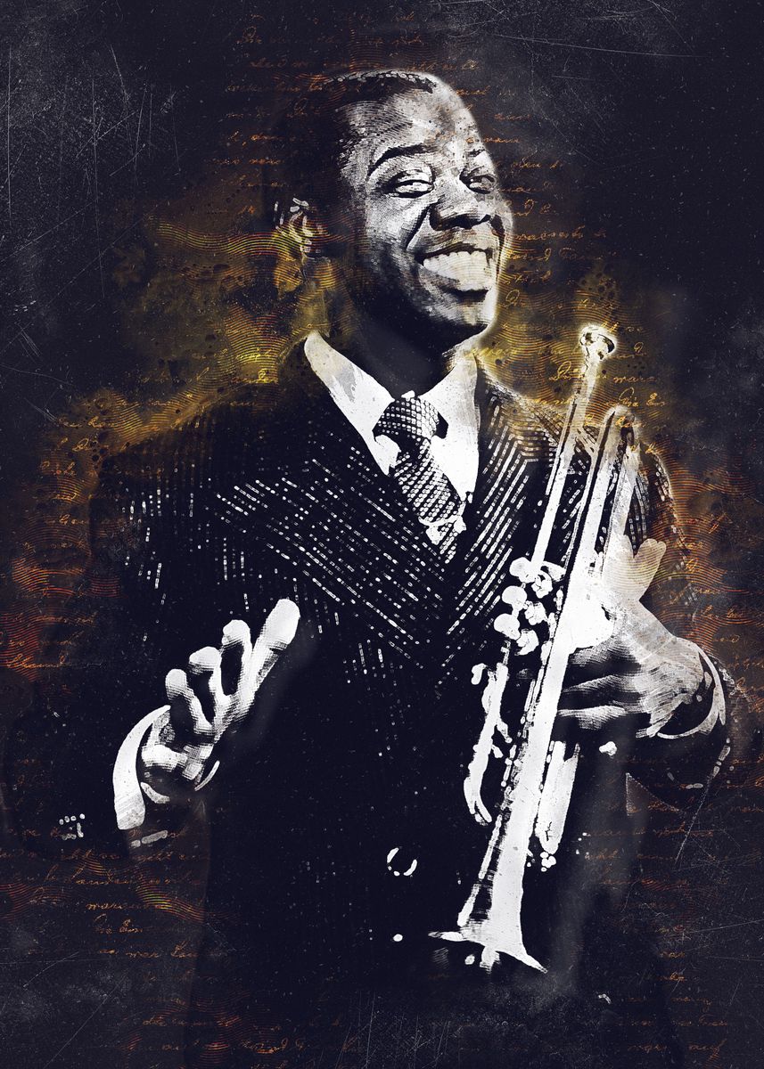 'Louis Armstrong Musician' Poster, picture, metal print, paint by ...