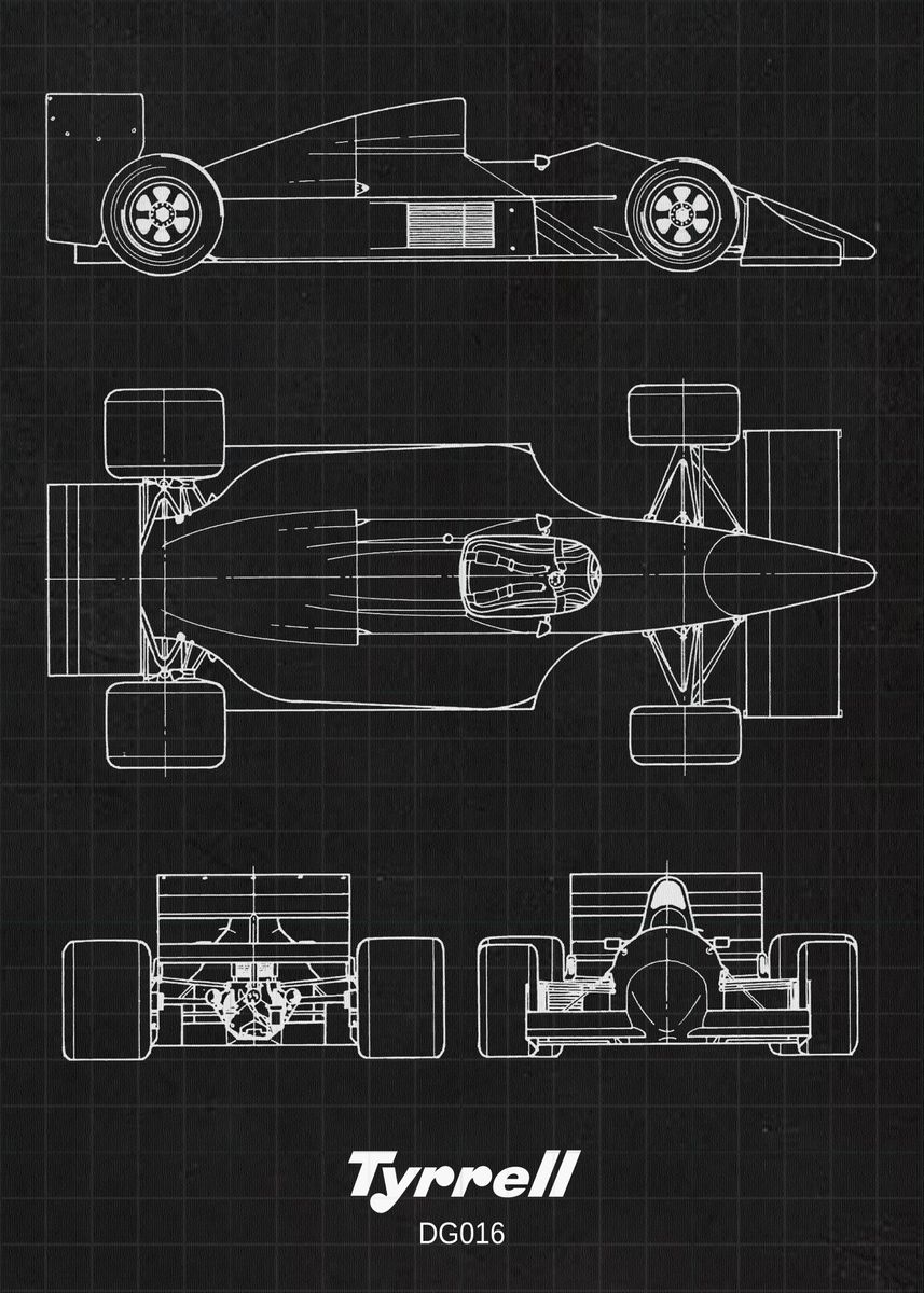 'Tyrrell DG016' Poster, picture, metal print, paint by DAVID CARL ...