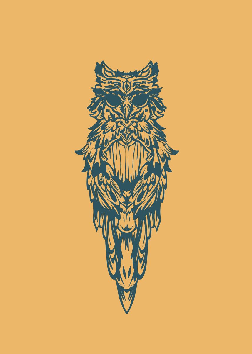 'OWL blue' Poster by Popart Project | Displate