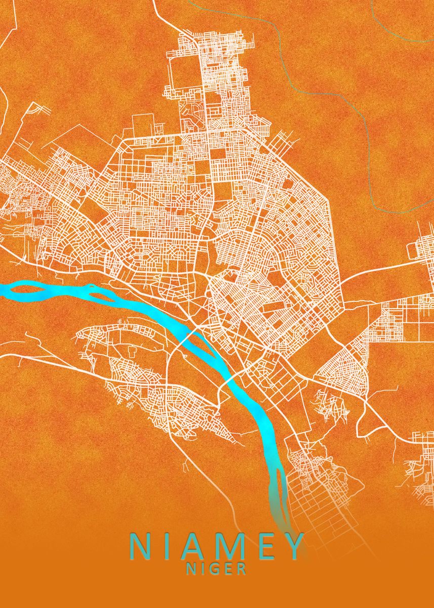 'Niamey Niger City Map ' Poster by City Map Art Prints | Displate