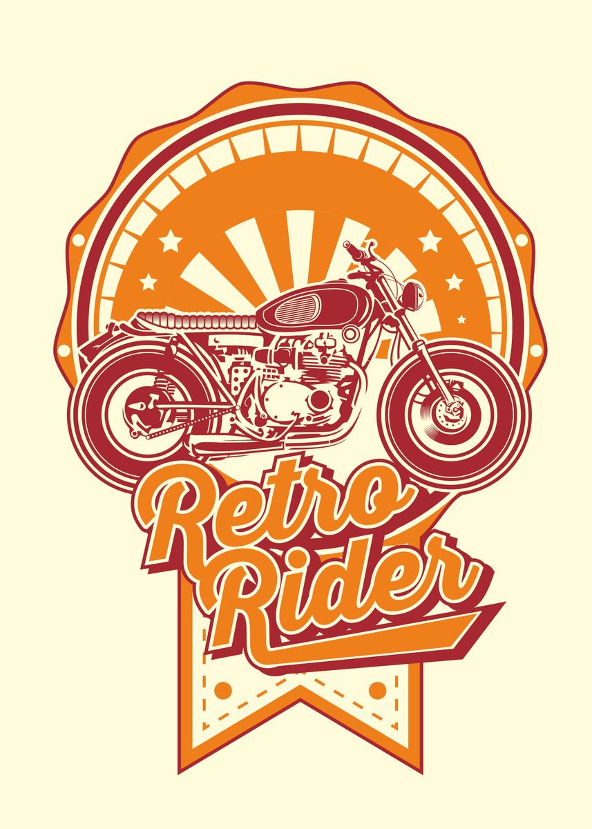 'retro rider' Poster, picture, metal print, paint by epicgraphic ...