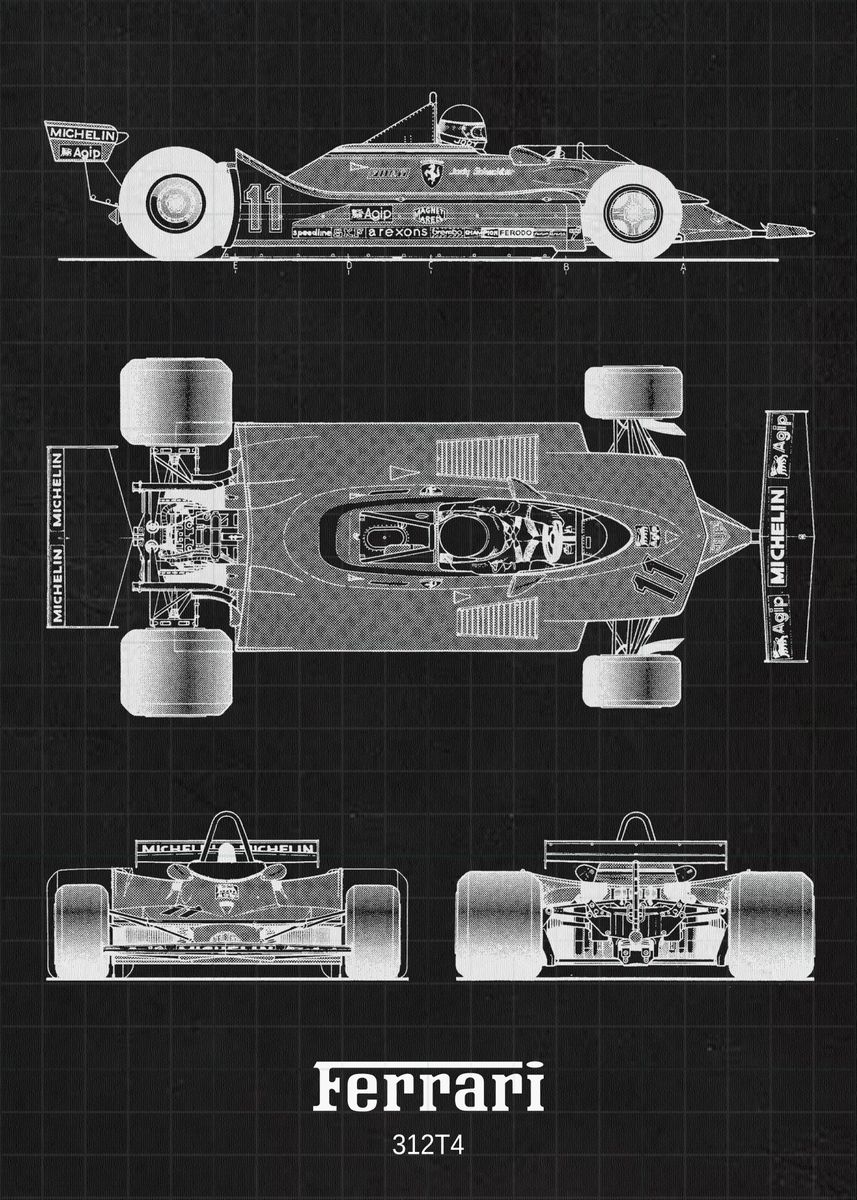 'Ferrari 312T4' Poster, picture, metal print, paint by DAVID CARL ...