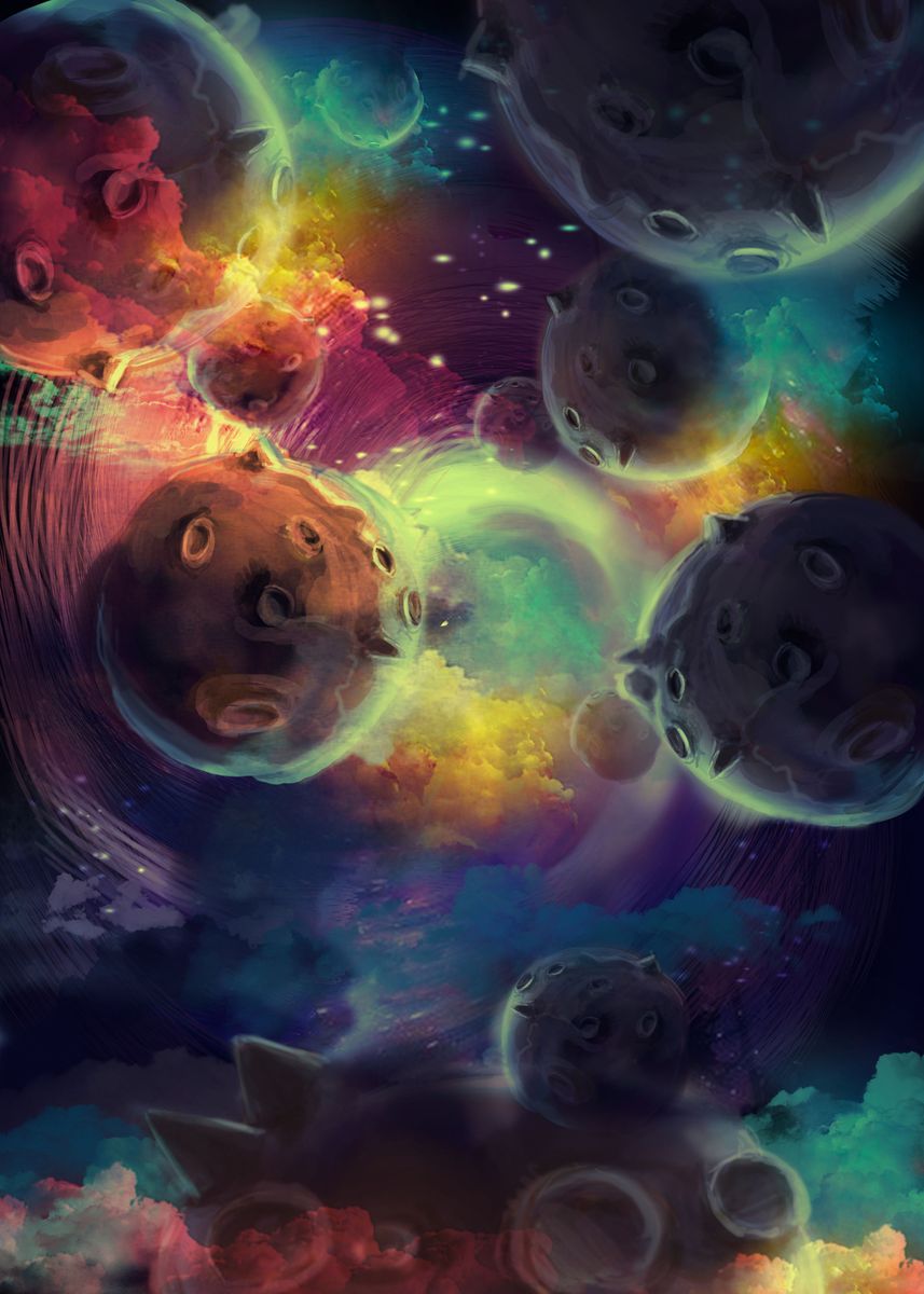 'Planets' Poster, picture, metal print, paint by Aloke Design | Displate