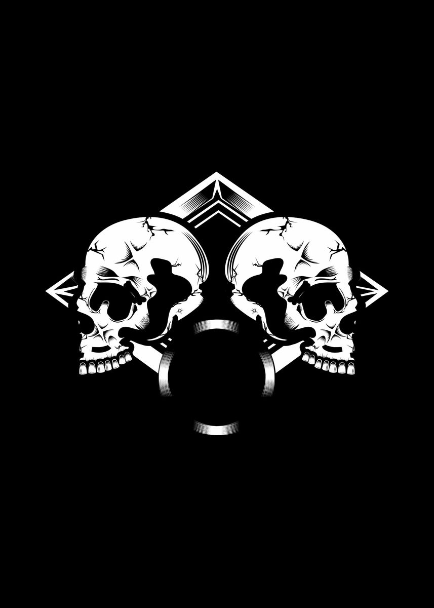 'two Skull ' Poster, picture, metal print, paint by epicgraphic shelter ...