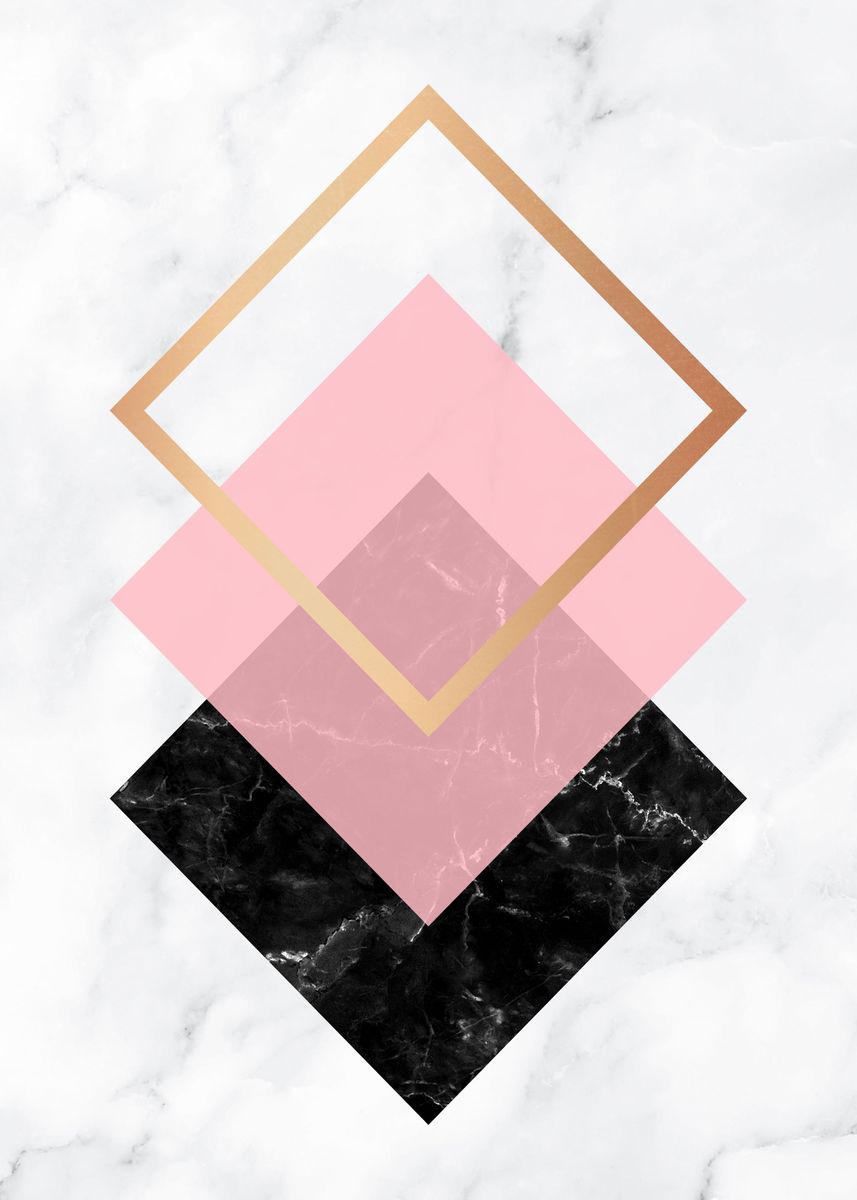 'Geometrical 6 Pink' Poster, picture, metal print, paint by Alexandros ...