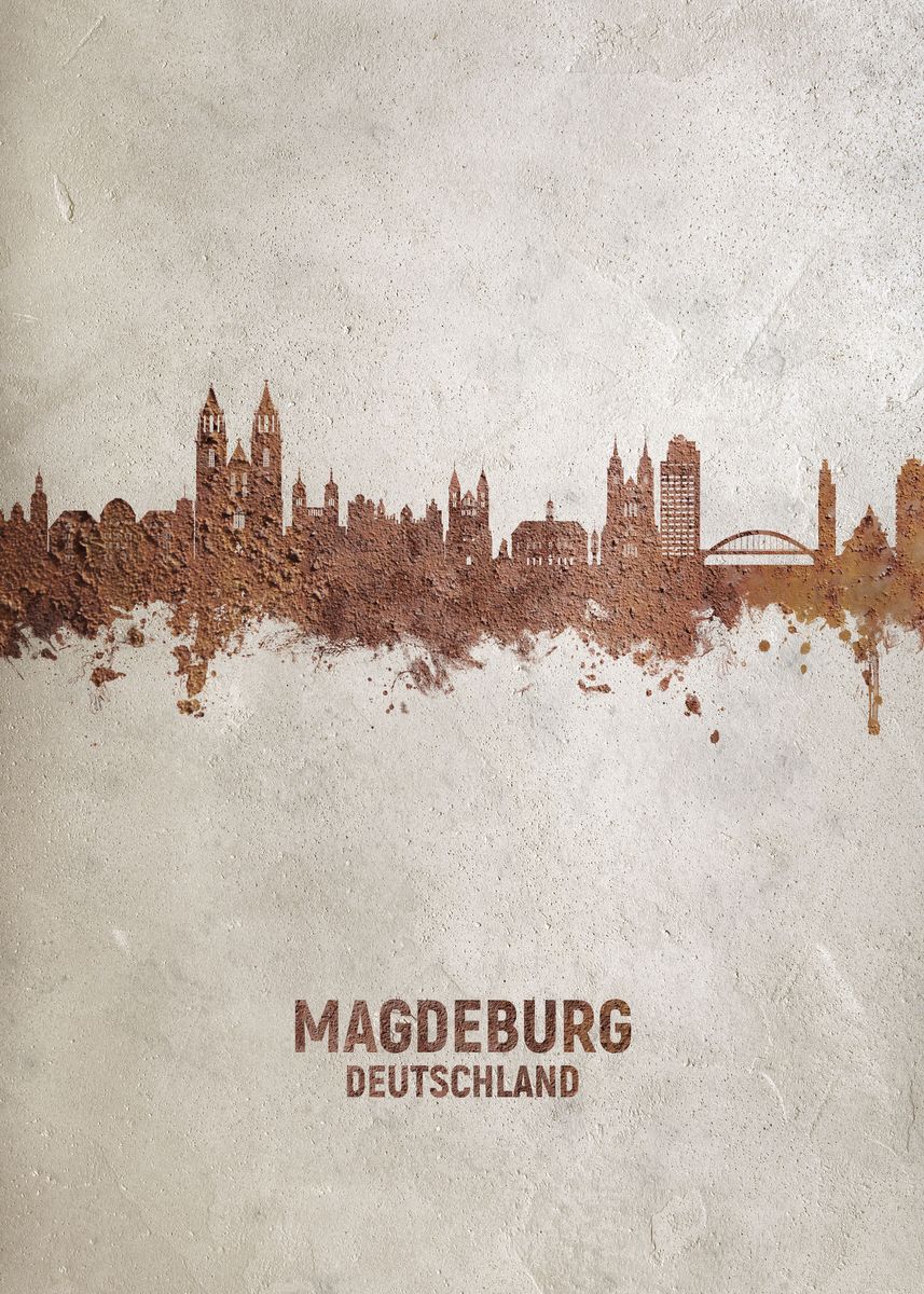 'Magdeburg Skyline' Poster, picture, metal print, paint by Michael ...