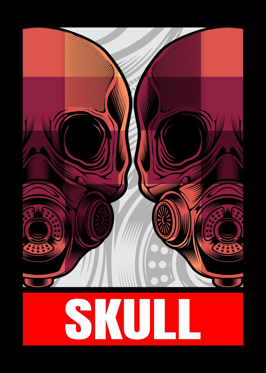 'double skull ' Poster, picture, metal print, paint by epicgraphic ...