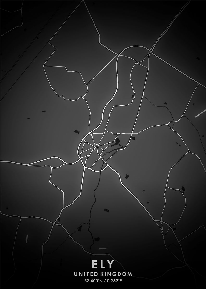 'Ely Map Posters' Poster, picture, metal print, paint by Merah Djoeang ...