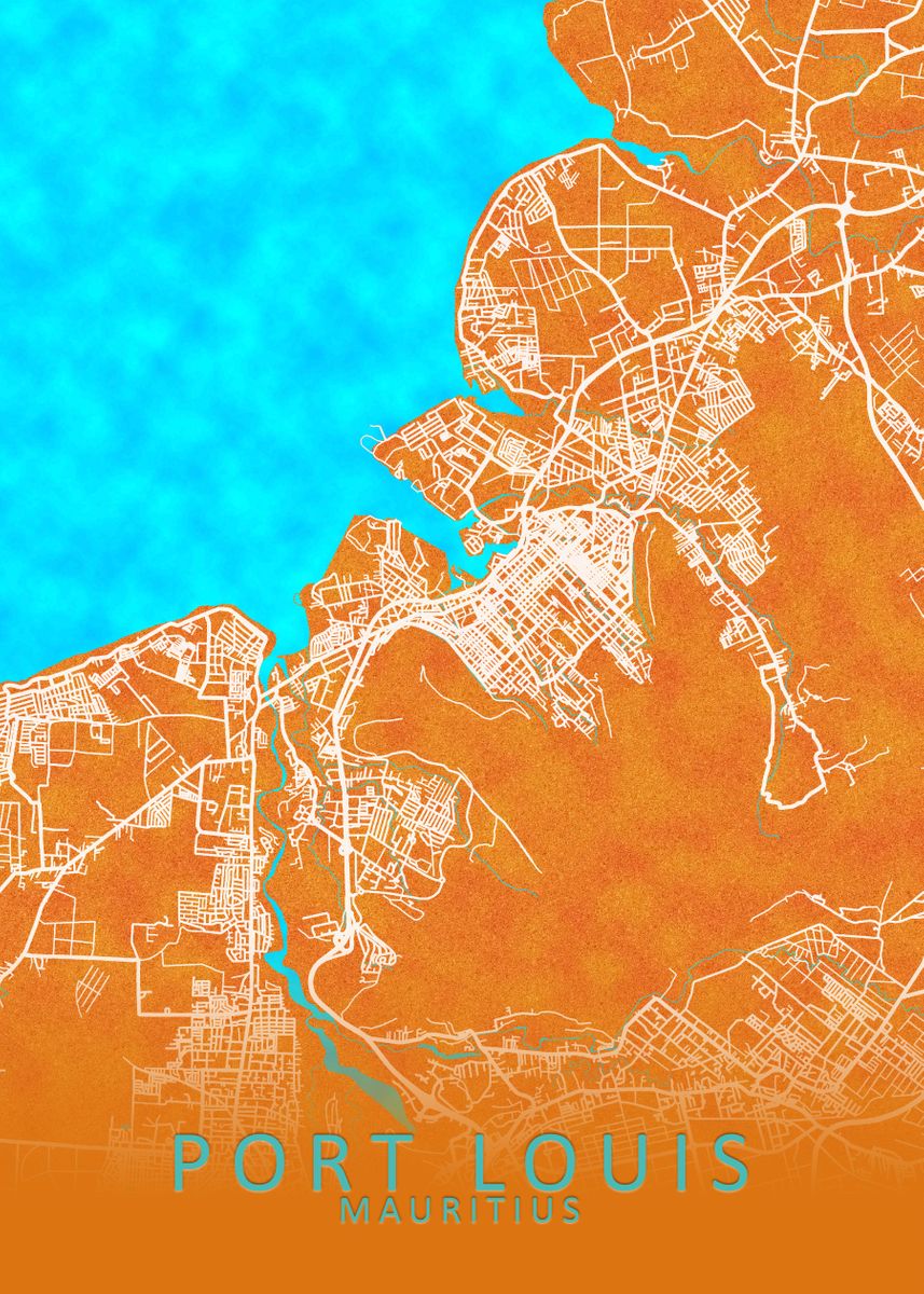 'Port Louis Mauritius City' Poster, picture, metal print, paint by City ...