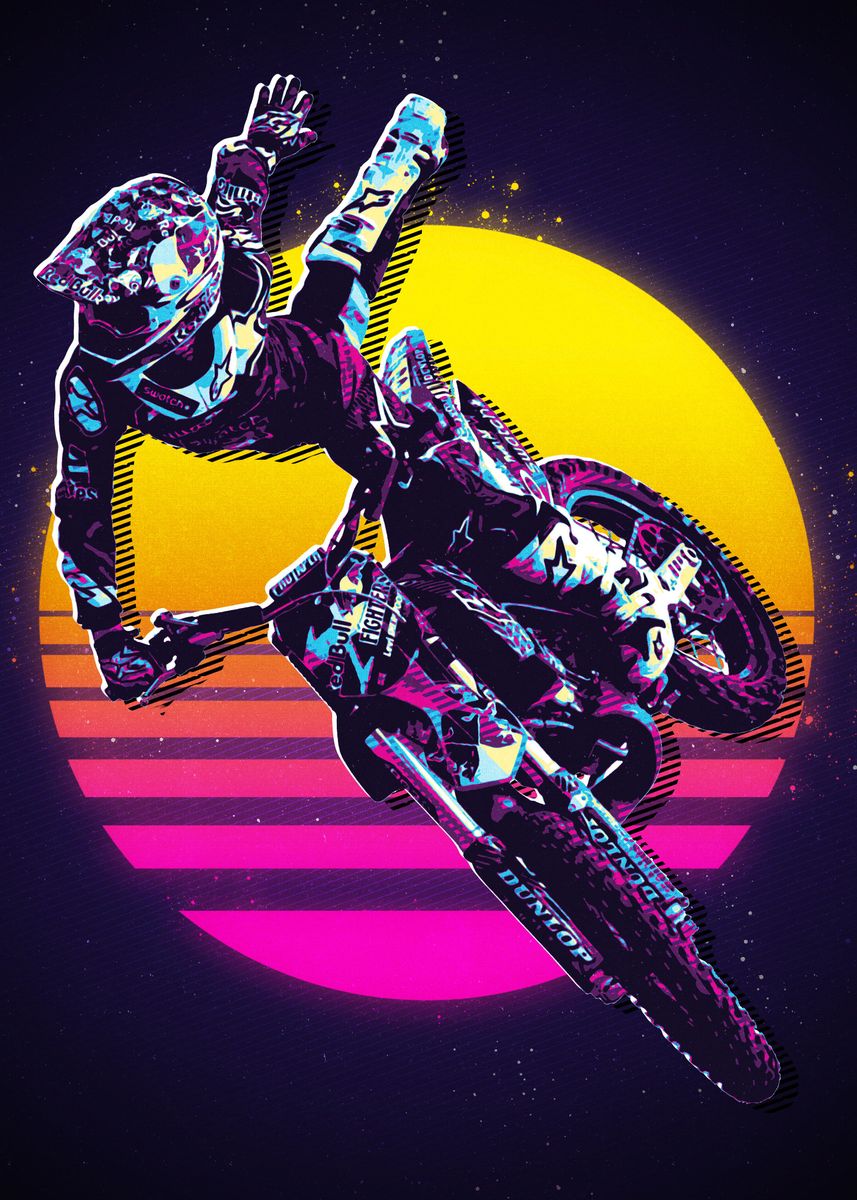 'Motorcross' Poster, picture, metal print, paint by HABIT ART | Displate