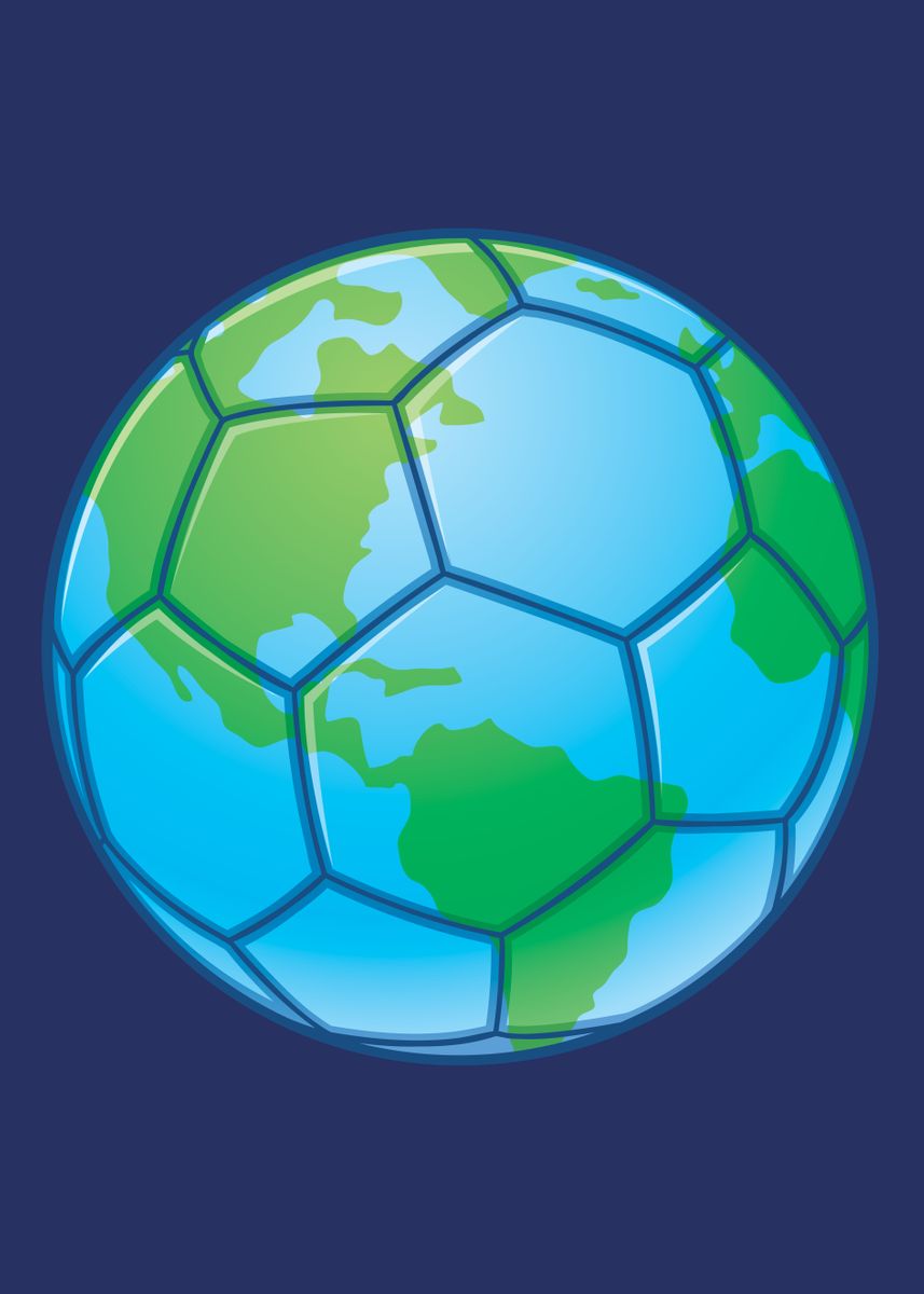 'Planet Earth Soccer Ball' Poster, picture, metal print, paint by John ...