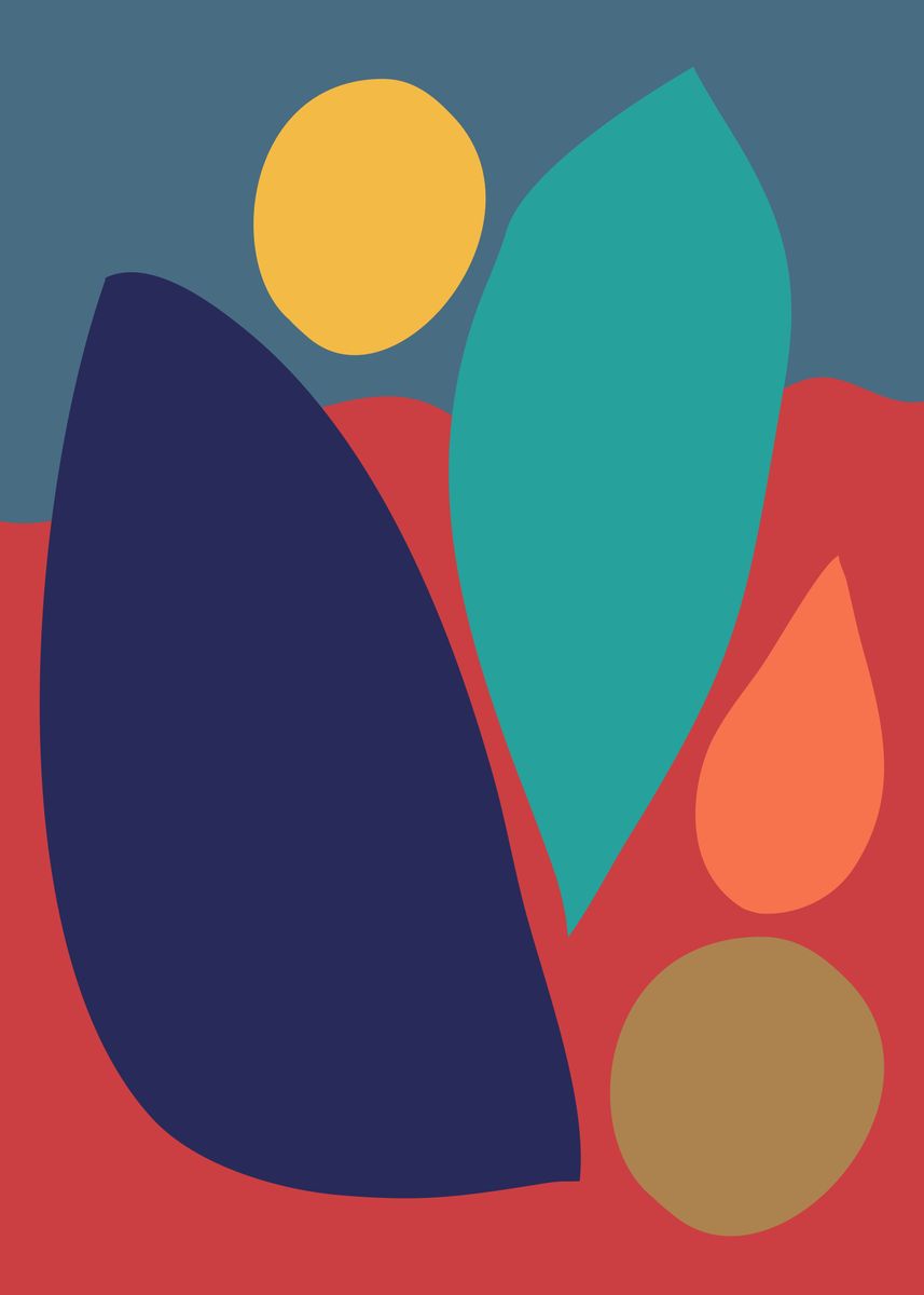 'Abstract Earthy Shapes' Poster, picture, metal print, paint by Beth ...