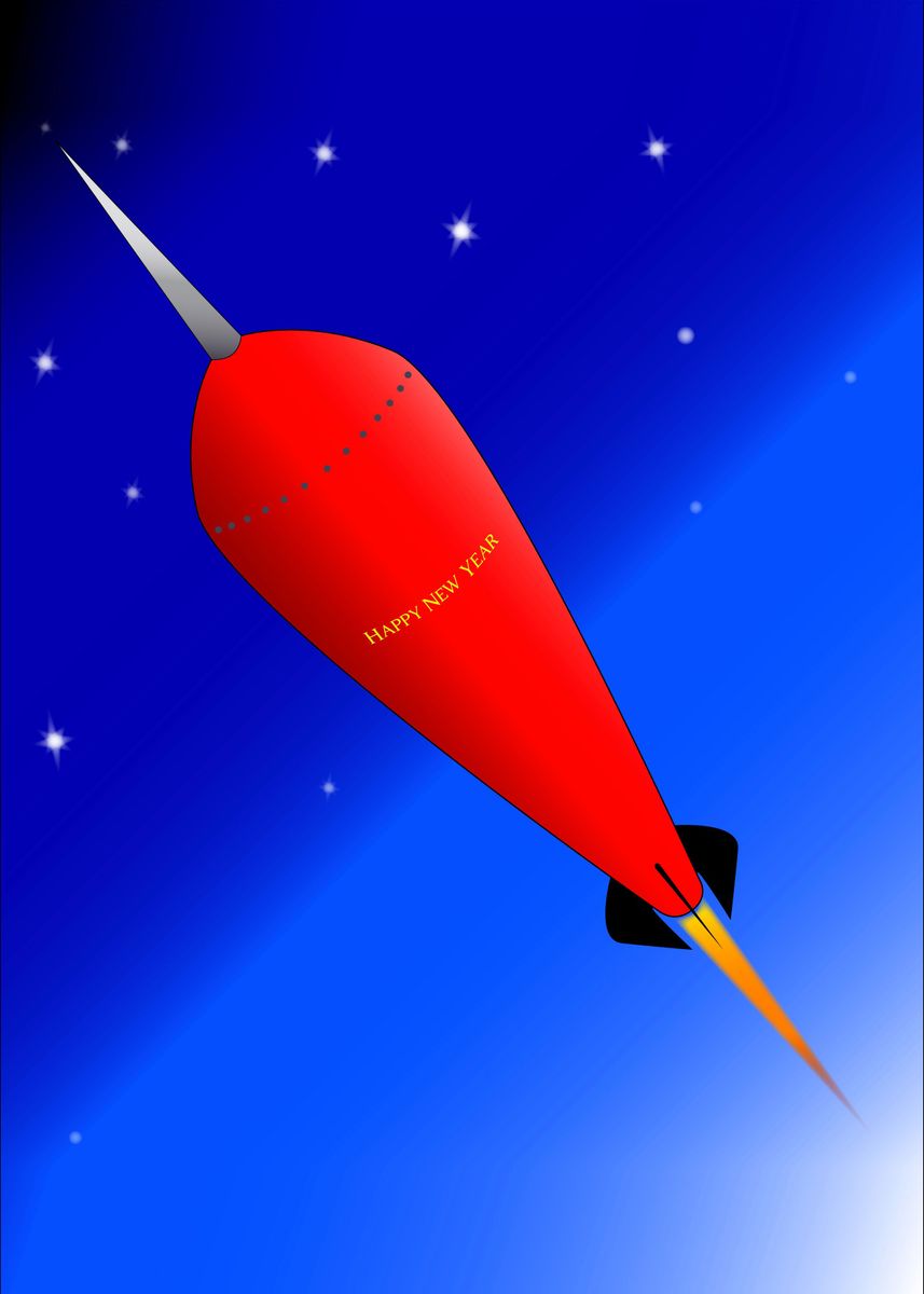 'Happy New Year Rocket' Poster by HomeStead Digital | Displate