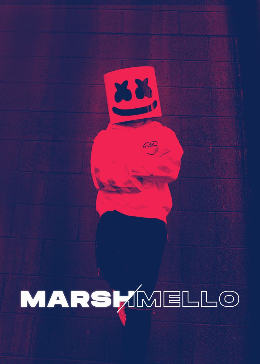 'Marshmello' Poster, picture, metal print, paint by Silenic Co | Displate