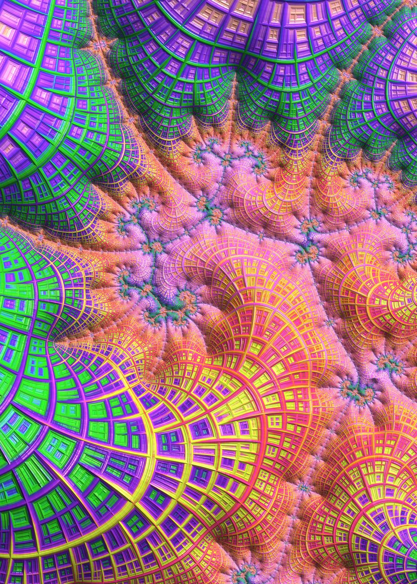 'Funky Vivid Spiral Fractal' Poster, picture, metal print, paint by ...