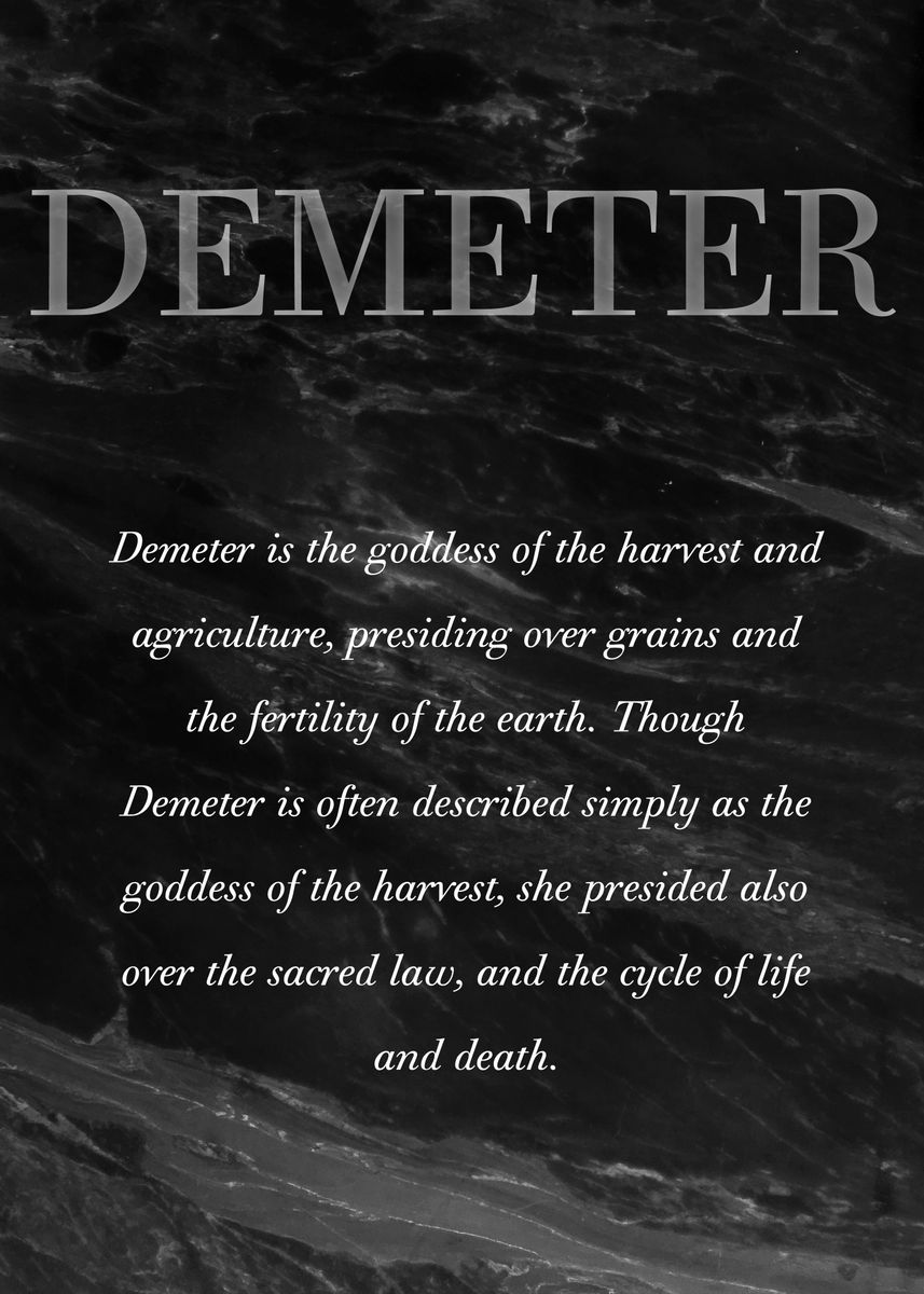 'Demeter Black' Poster by Emily Pigou Art | Displate