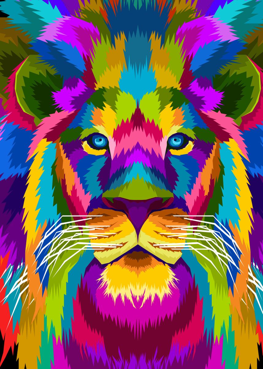 'lion head' Poster by Queensy Collin | Displate