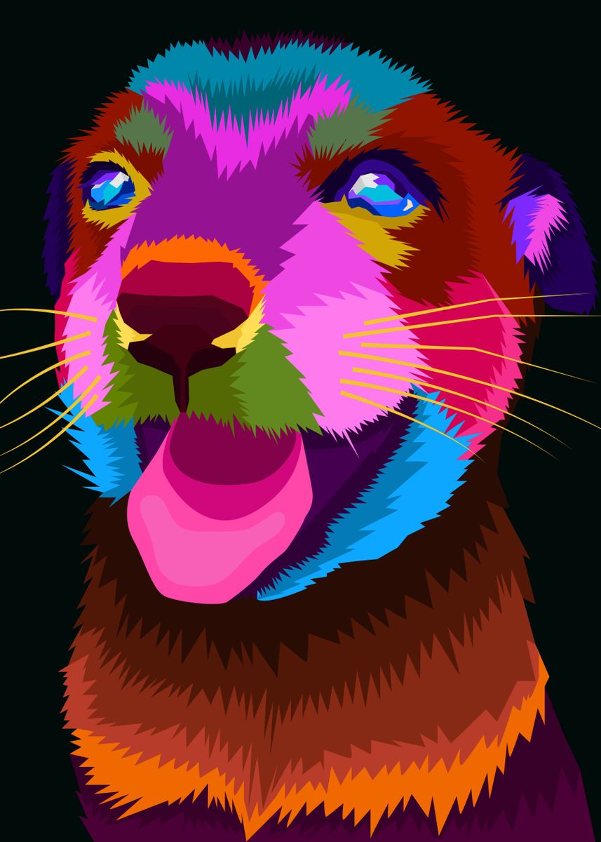 'stylized dog' Poster by Queensy Collin | Displate