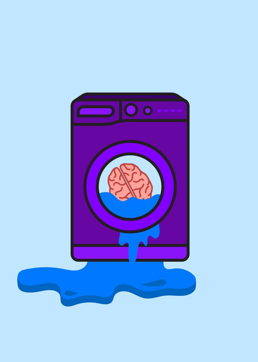 'Brainwash' Poster, picture, metal print, paint by grafikkstudio | Displate