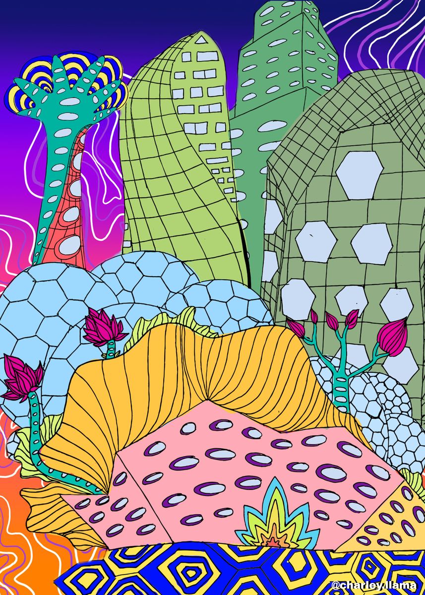 'Biophilic City Nature ' Poster, picture, metal print, paint by Charley ...