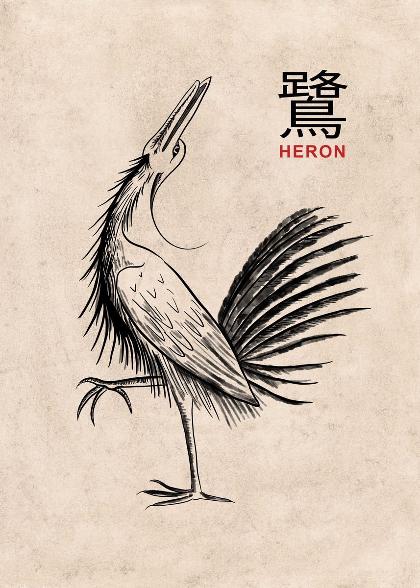 'The Heron' Poster by RogueDesign | Displate