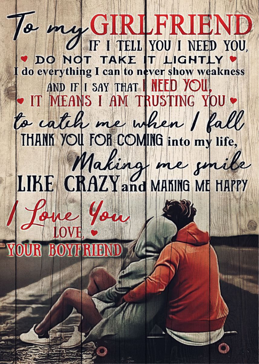 'To my Girlfriend' Poster, picture, metal print, paint by Kaye Whitesel ...