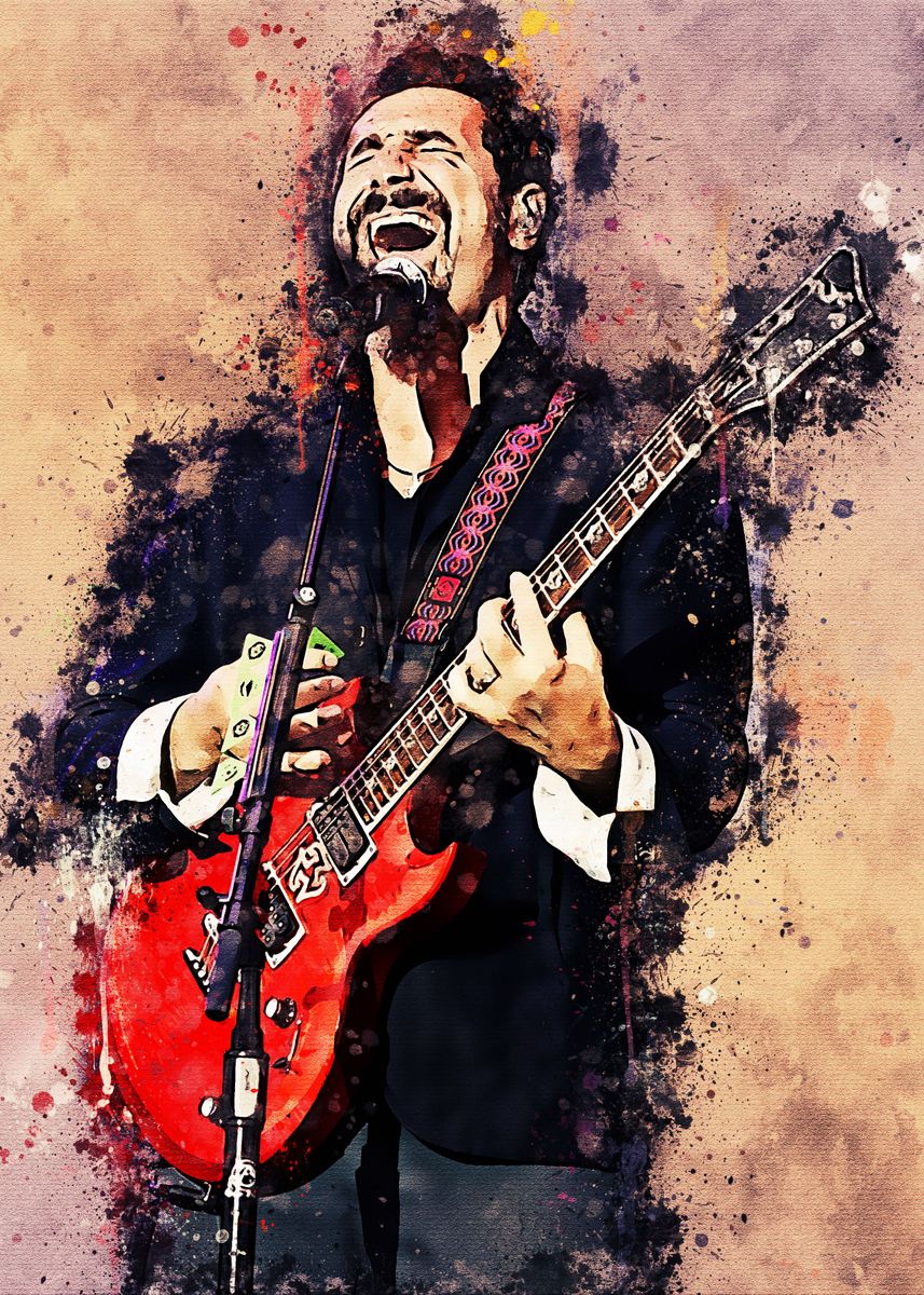 'Serj Tankian' Poster, picture, metal print, paint by ru ke | Displate