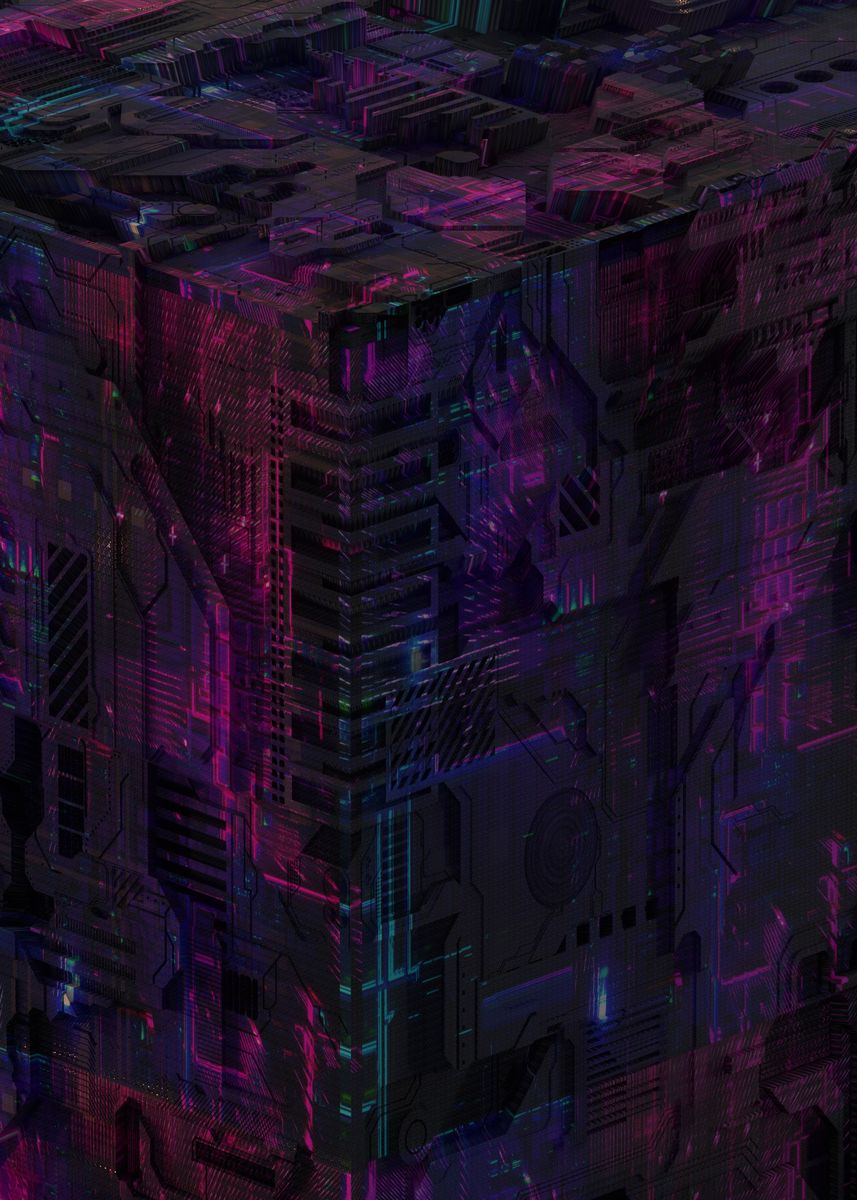 'Electronic Displacement' Poster, picture, metal print, paint by Peak ...