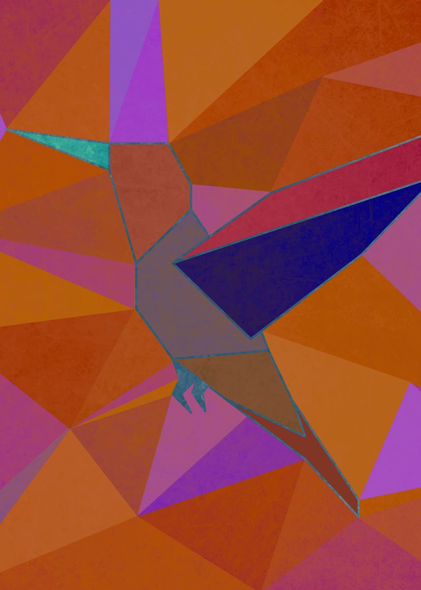 'Animals from triangles' Poster, picture, metal print, paint by Michal ...