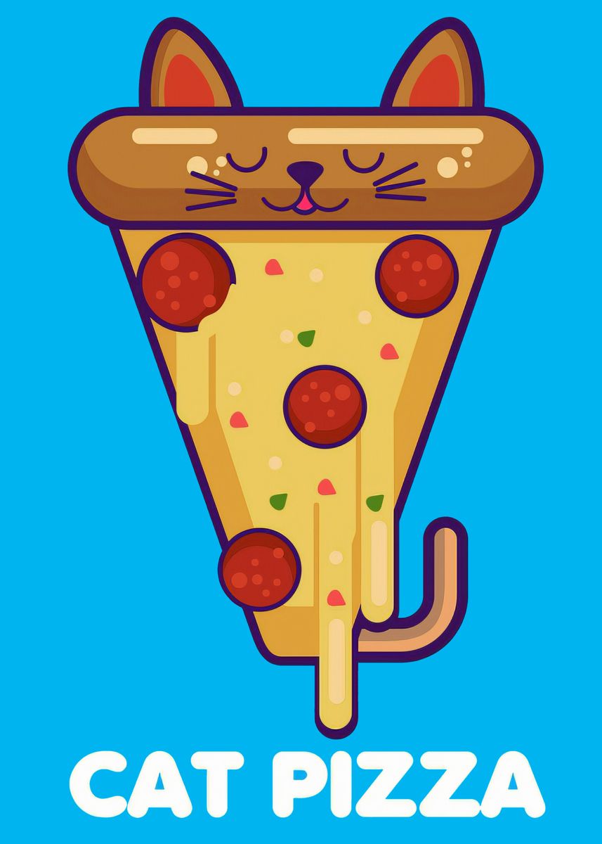 'Pizza Cat' Poster by Bagplays | Displate