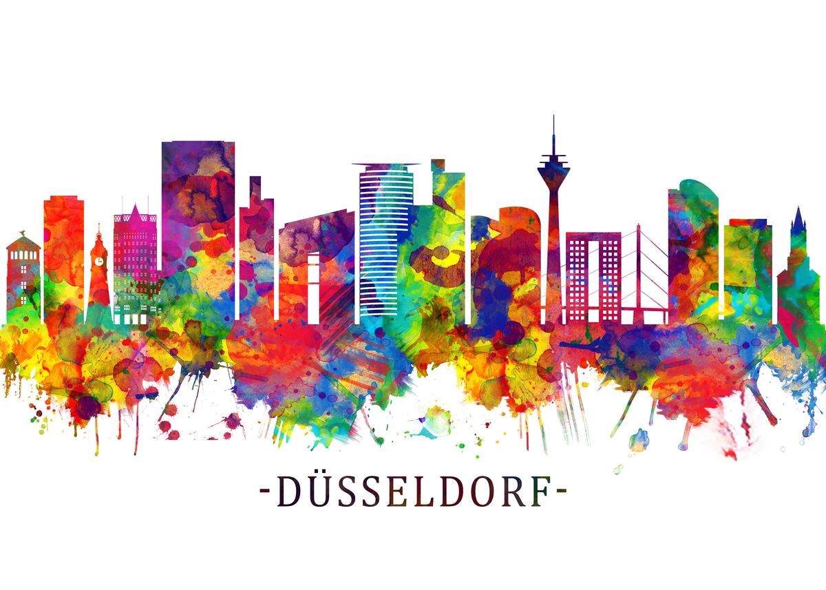 'Dusseldorf Germany Skyline' Poster by Towseef Dar | Displate